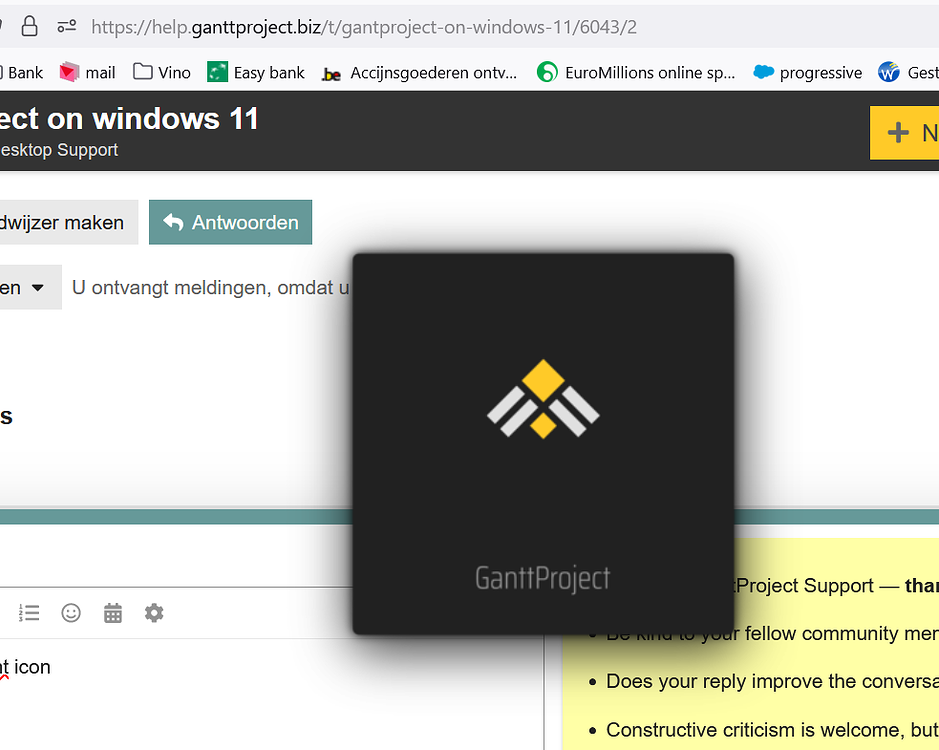 Gantproject on windows 11 - GanttProject Desktop Support - GanttProject Support